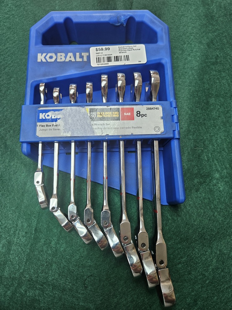 Kobalt 8-Piece Set Standard (SAE) Flexible Head Ratchet Wrench
