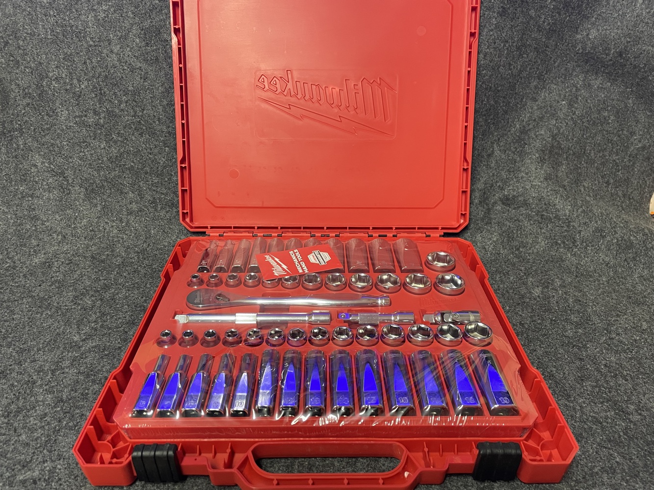 Milwaukee 3/8 in. Drive SAE/Metric Ratchet and Socket Mechanics Tool Set 56 pc.